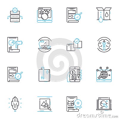 Data Organization Linear Icons Set. Categorization, Sorting ...