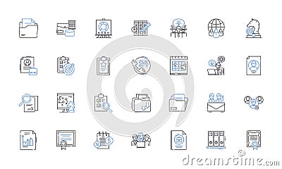 Data Pipeline Line Icons Collection. Integration, Extraction ...