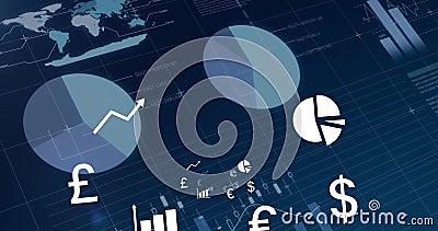 Data Processing on Blue Background 4k Stock Footage - Video of data ...