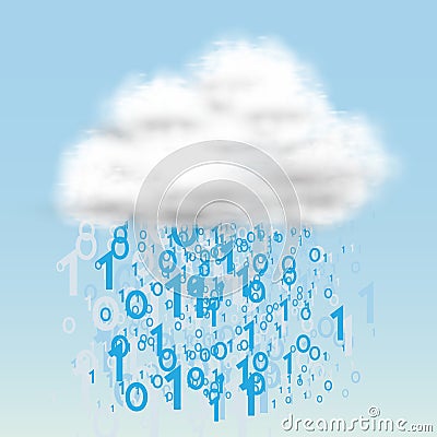 Data Rain From Realistic Cloud Vector Illustration | CartoonDealer.com ...