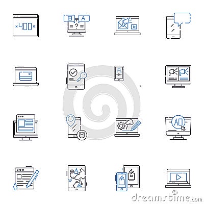 Data Representation Line Icons Collection. Graphs, Tables, Charts ...