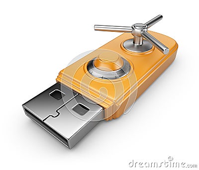 Data Security Concept. USB Flash Drive. Isolated Royalty Free Stock ...
