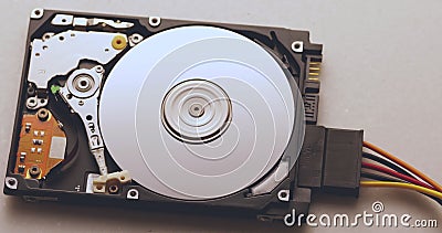 The Hard Disk Head Reads the Data, Top View. Stock Footage - Video of ...