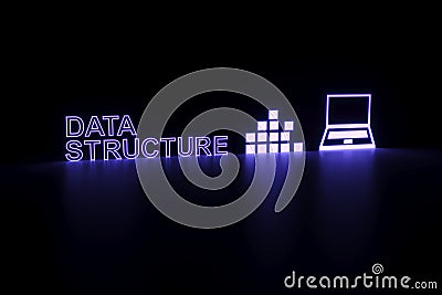 DATA STRUCTURE Neon Concept Self Illumination Background 3D Royalty-Free Cartoon | CartoonDealer ...