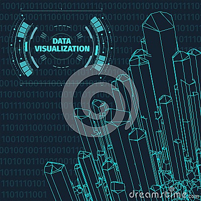 Data Visualization Background . Futuristic Design Hud Element . Binary Code , Coding And ...