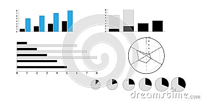 Data Visualization Of Multiple Statistical Charts Including Bar Graphs, Bar Charts, Pie Charts ...