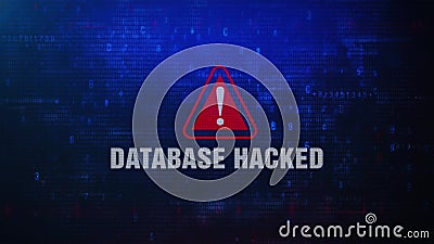 Database Hacked Alert Warning Error Message Blinking on Screen . Stock Video - Video of access ...