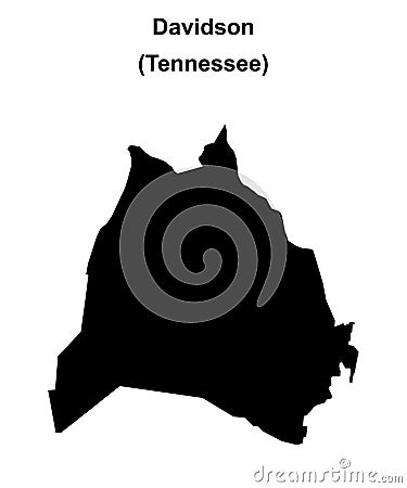 Davidson Outline Map Cartoon Vector | CartoonDealer.com #361760769