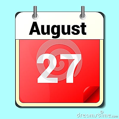 Day On The Calendar, Vector Image Format, August 27. | CartoonDealer ...