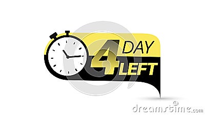4 Days Left. Emblem with the Number of Days Remaining Stock Video ...