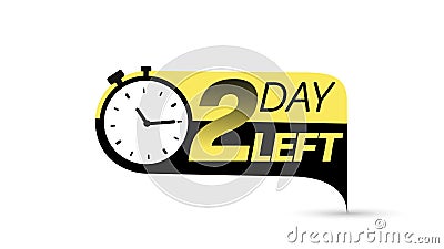 2 Days Left. Emblem with the Number of Days Remaining Stock Footage ...
