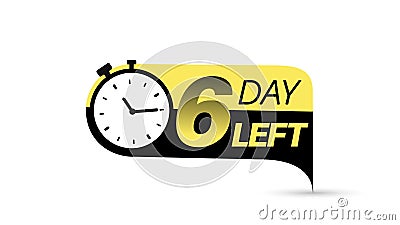 6 Days Left. Emblem with the Number of Days Remaining Stock Footage ...