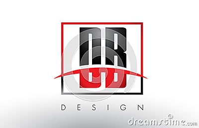 DB D B Logo Letters With Red And Black Colors And Swoosh. Vector ...