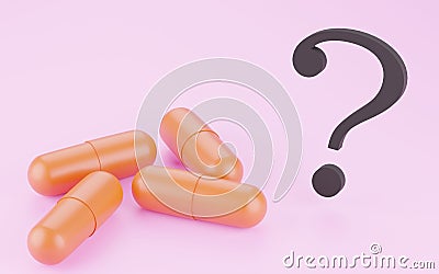 3DCG Capsule Drugs And Question Marks Royalty-Free Stock Photo ...