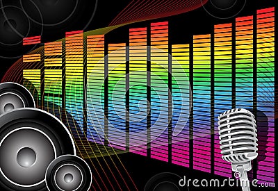 De Achtergrond Van De Muziek Met Microfoon Stock Foto's - Afbeelding ...