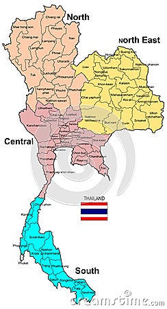 De Kaart Van Thailand Stock Illustratie - Afbeelding: 47131359
