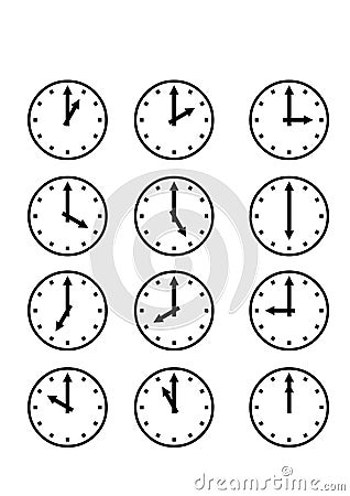 De Verschillende Symbolen Van De Klok Stock Afbeeldingen - Afbeelding ...