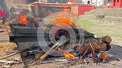 Death Corpse Burning Fire, Cremation Ceremony, Pashupatinath Temple ...