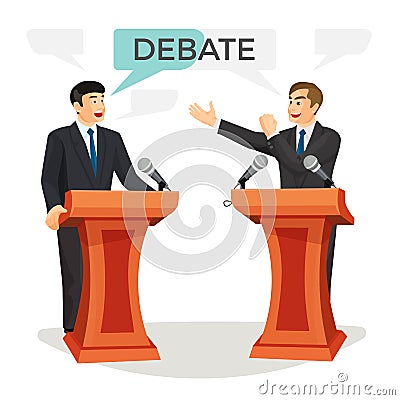 Debate Poster With Two Politicians On Vector Illustration ...