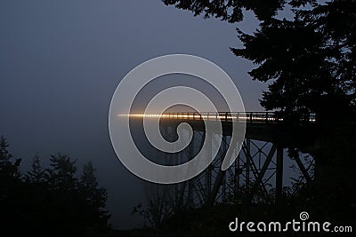 Deception Pass Bridge At Night Stock Images - Image: 3422274
