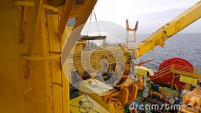 Deck Cargo Operations on Offshore Drilling Rig Stock Video - Video of ...