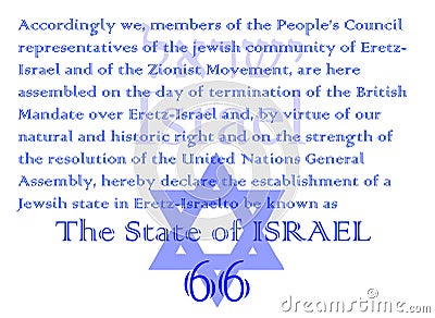 Declaration Of Independence Text For Israel's 66 Celebration Stock ...