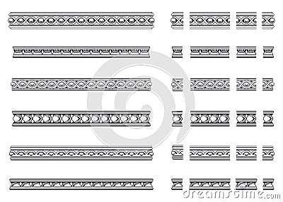 Lace Borders. Seamless Vintage Decorative Ribbons with Ornamental and ...