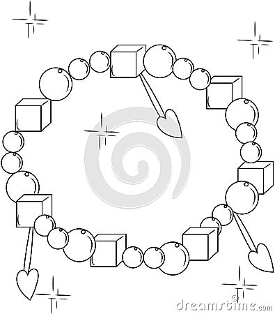 Decorative Bracelet Coloring Page Stock Illustration - Image: 53482224