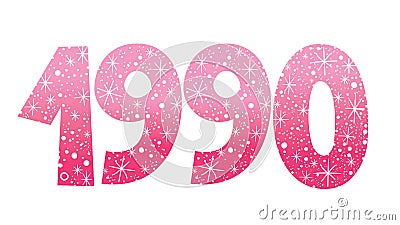 Decorative Celebratory Number 1990 Vector Illustration | CartoonDealer ...