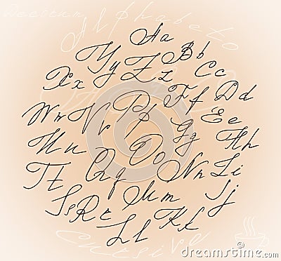 Decorative Cursive Letters With Swirls Vector Illustration ...