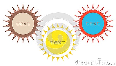 Decorative Frames Set. Sun Circle Border Collection, Different Design ...