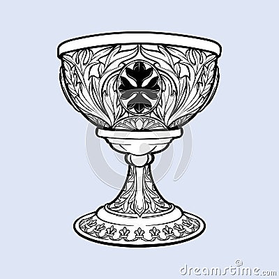 Decorative Goblet. Medieval Gothic Style Concept Art. Design Element ...