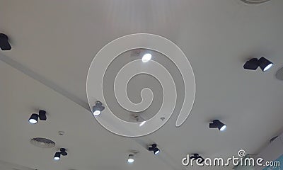 Decorative Gypsum False Ceiling Design With Down Lights Royalty-Free ...