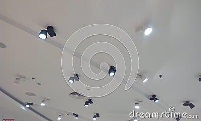 Decorative Gypsum False Ceiling Design With Down Lights Royalty-Free ...