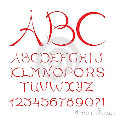 Decorative Handcrafted Arched Vector Font. | CartoonDealer.com #79943212