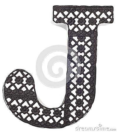 Decorative Metal Letter J Stock Image - Image: 17685941