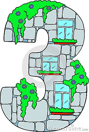 Decorative Number For Learning And Development. Number 3 Is A Fun ...