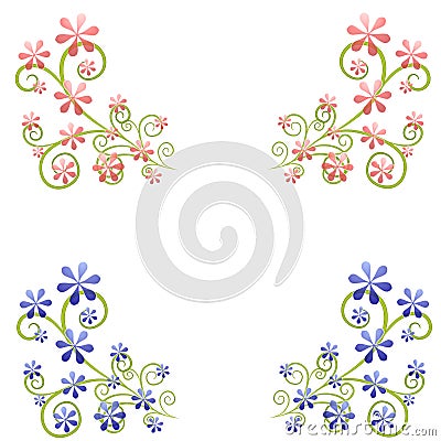 Decorative Spring Flower Design Elements Royalty Free Stock Photos ...