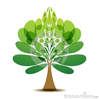 Decorative Tree Logo Cartoon Vector | CartoonDealer.com #92832333