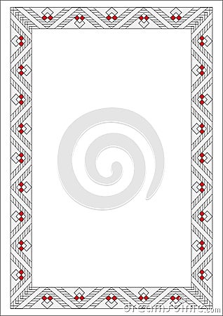 Decorative Vertical Frame Border Of A4 Size Vector Illustration ...