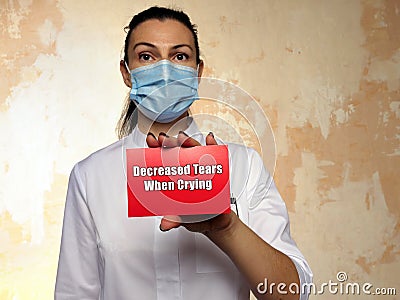 Decreased Tears When Crying Sign On The Sheet Stock Photo ...