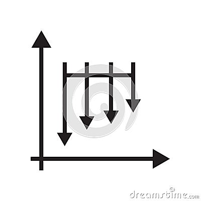 Decreasing Arrows Graph Icon Vector Illustration | CartoonDealer.com ...