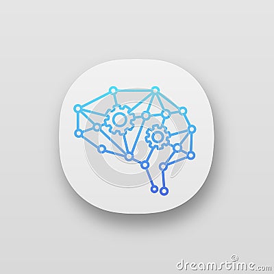Deep Learning AI App Icon Cartoon Vector | CartoonDealer.com #175554867
