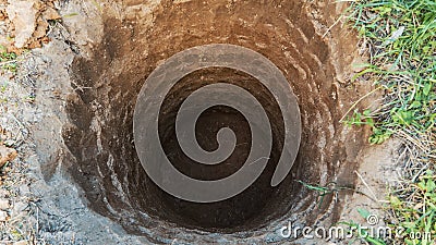 Deep Pit In The Ground. Digging A Hole. Water Well Drilling, Dig A Well ...