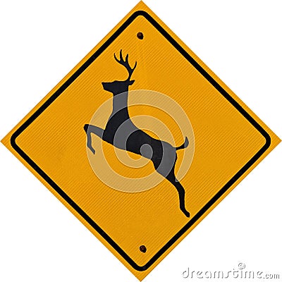 Deer Crossing Sign Royalty Free Stock Photo - Image: 26935435
