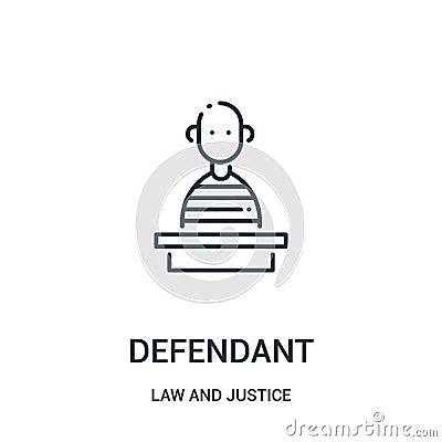 Defendant Icon Vector From Law And Justice Collection. Thin Line ...