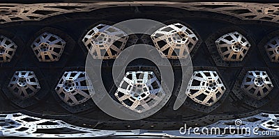 360 Degree Alien Labyrinth, Abstract Maze Background, Equirectangular ...