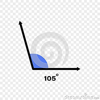 105 Degree Angle Icon. Geometric Symbol. Vector Illustration On ...