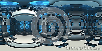 360 Degree Labyrinth, Abstract Maze Background, Equirectangular ...