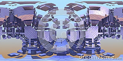 360 Degree Labyrinth, Abstract Maze Background, Equirectangular ...